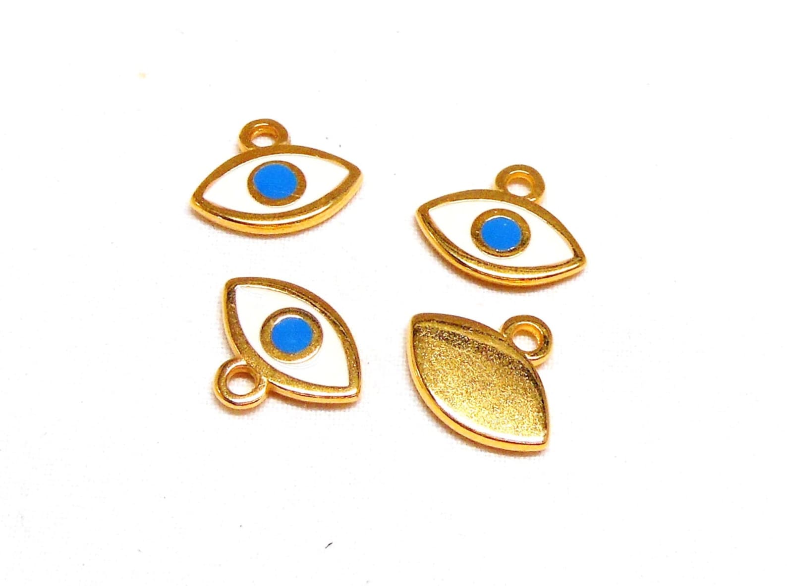 Gold Plated Evil Eye With Ivory Enamel Gold Metal Evil Eye - Etsy