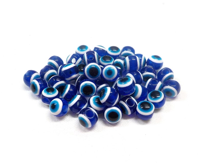 Evil Eye Beads Good Luck Beads Protection Beads Dark Blue - Etsy