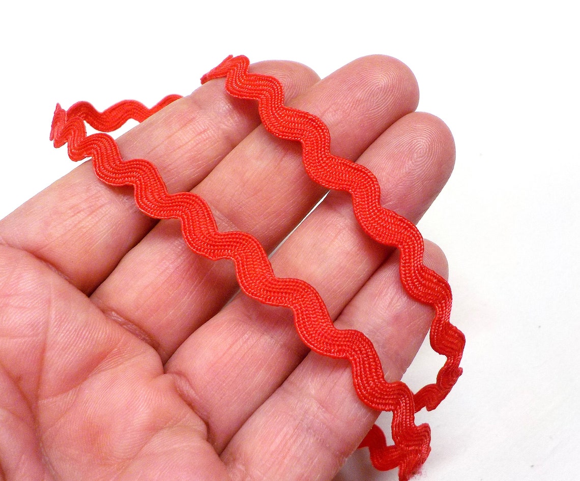 Red Ric Rac Ribbon, Ric Rac Sewing Trim, Zig Zag Braid Trim, Sewing ...