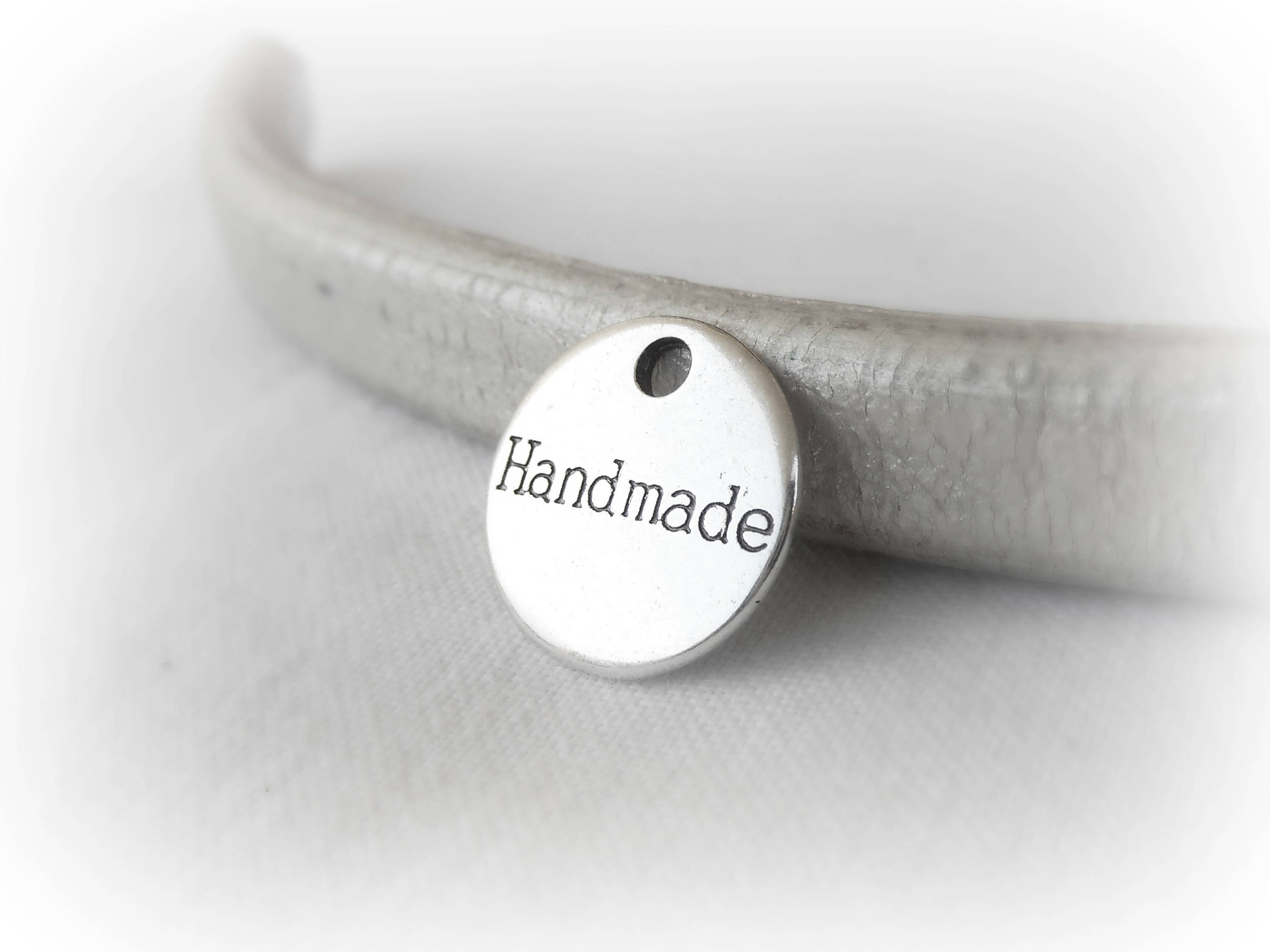 Handmade Logo Charm Silver Handmade Logo Tag Jewelry Tag | Etsy