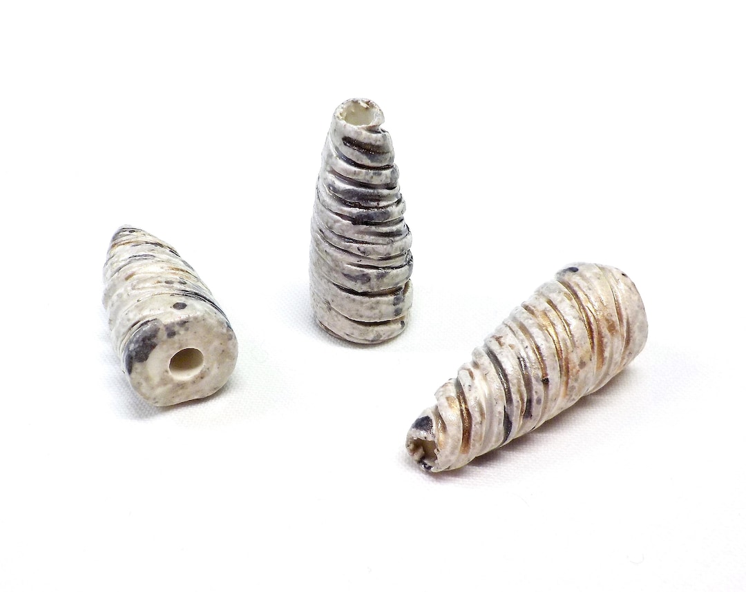 Shiny Silver Ceramic Conch Shell, Handmade Irregular Ceramic Tube ...