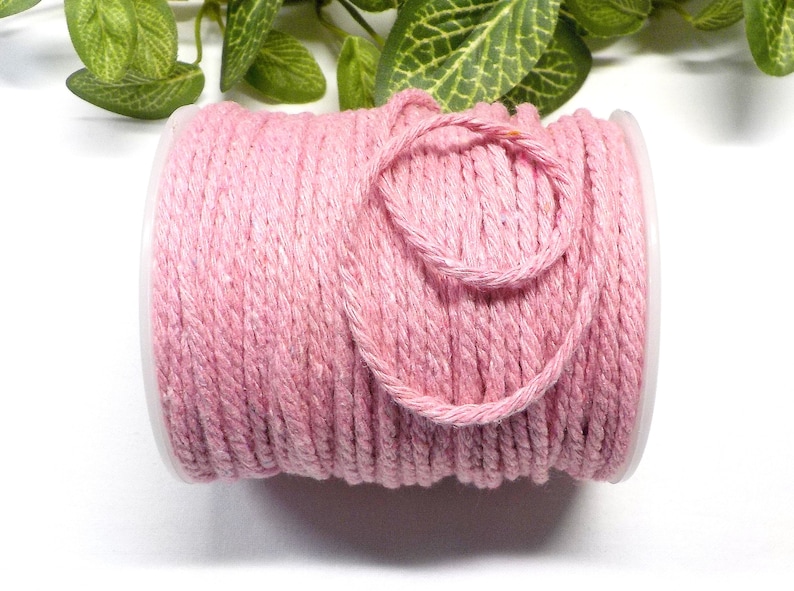 3mm Pink Macrame Cotton Rope 3-strand Twisted 100% Recycled | Etsy