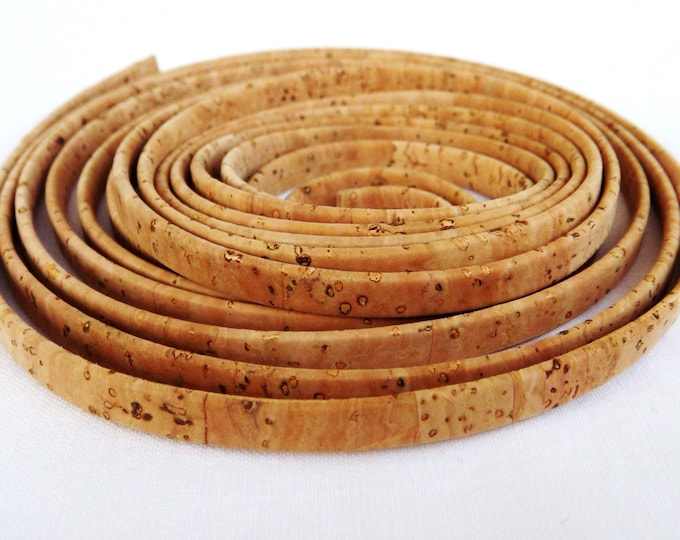 Cork Cord 1 Meter/ 39 in 3mm Genuine Cork Cord Petroleum Blue With ...