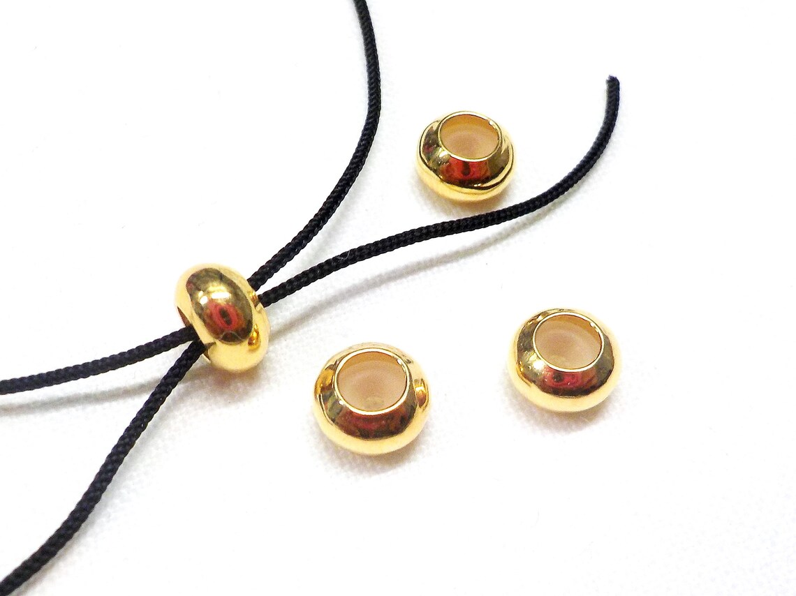 Gold Stopper Beads With Rubber Tube, Slider Stopper Beads, Smart ...