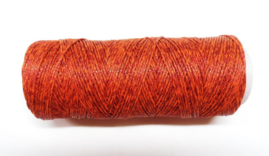 Orange Metallic Waxed Cord 1mm Macrame Waxed Cord Cotton | Etsy