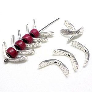 999 Silver Plated Arched Bar, Curved Bar Bead, Silver Spacer, Curved ...
