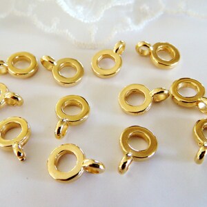 24K Gold Plated Bail Beads, Bail Charm Holder Spacer With Loop, Tube ...
