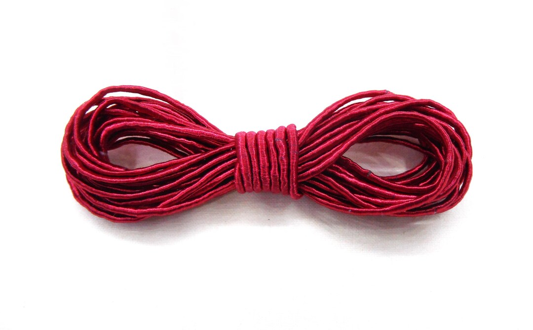 Wrapped Silk Satin Cord, Bordeaux Satin Cord, Soutache Wrapped Thread ...