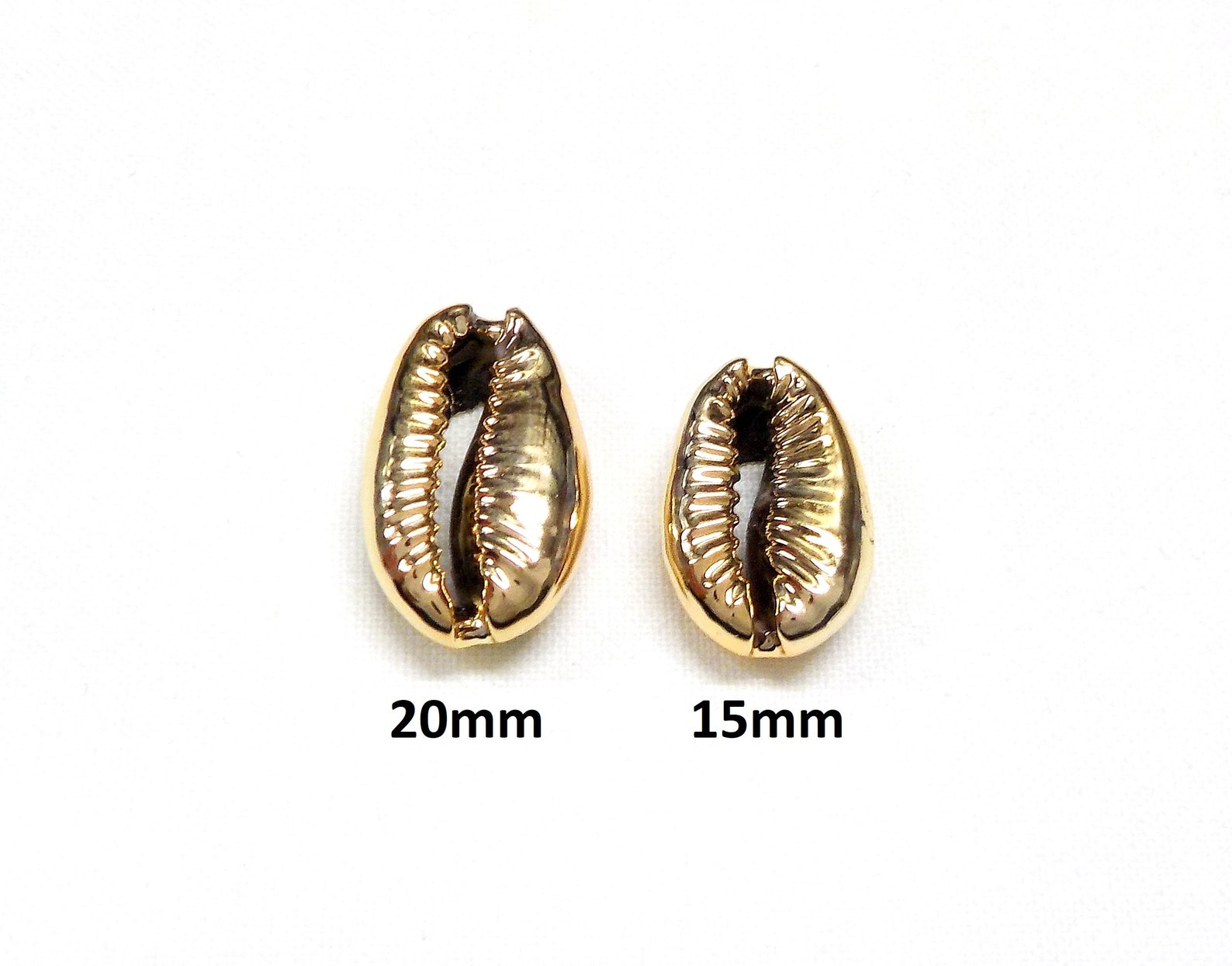 Gold Plated Natural Sea Shell Back Cut Cowrie Shell Beads | Etsy