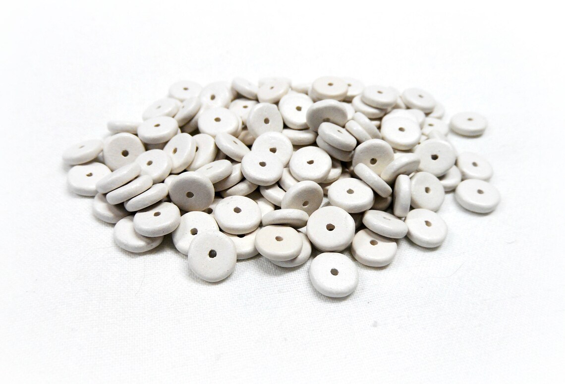 White Ceramic Washers Ceramic Rondelles Small Ceramic Discs - Etsy