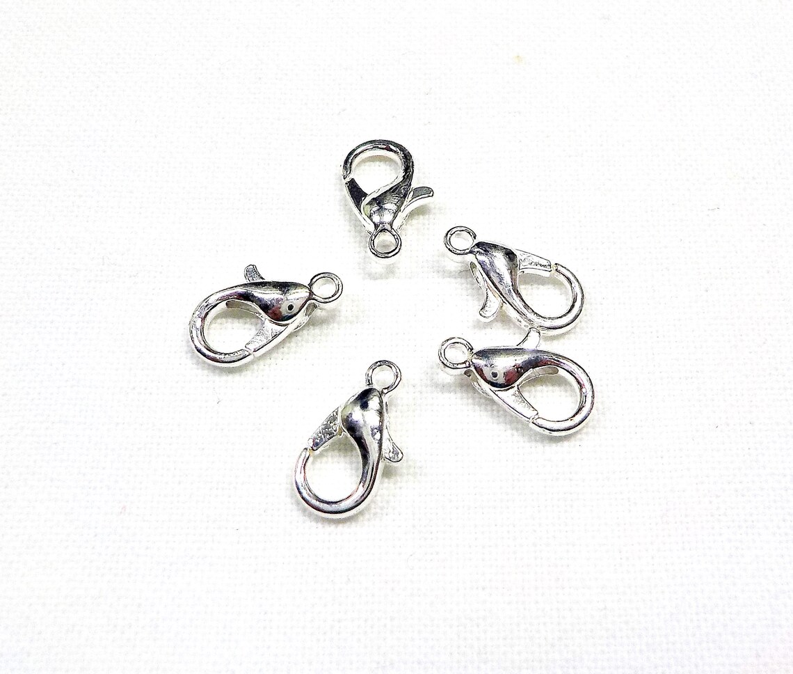 999 Silver Plated Small Lobster Clasps, Silver Plated Parrot Clasp ...