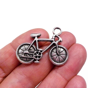 Silver Plated Bike Pendant, Bicycle Charm, Bicycle Pendant, Bike ...
