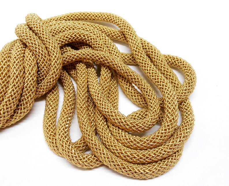 Gold Braided Oval Rope Cord Semisoft Trim Cord Artificial | Etsy