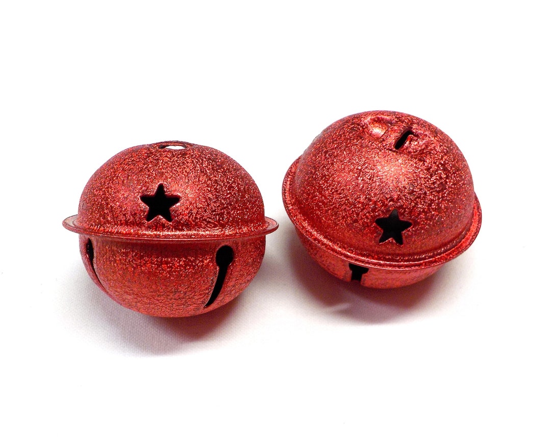 Red Stardust Jingle Bells, Home Decor Bells, Large Round Sound Bells ...