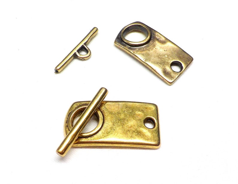 Rectangular Toggle Clasps, 999 Silver Plated 24K Gold Plated Bronze ...
