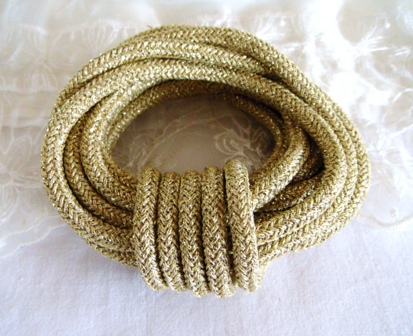 Gold Metallic Climbing Cord, Semisoft Rope Cord, Metallic Round Cord ...