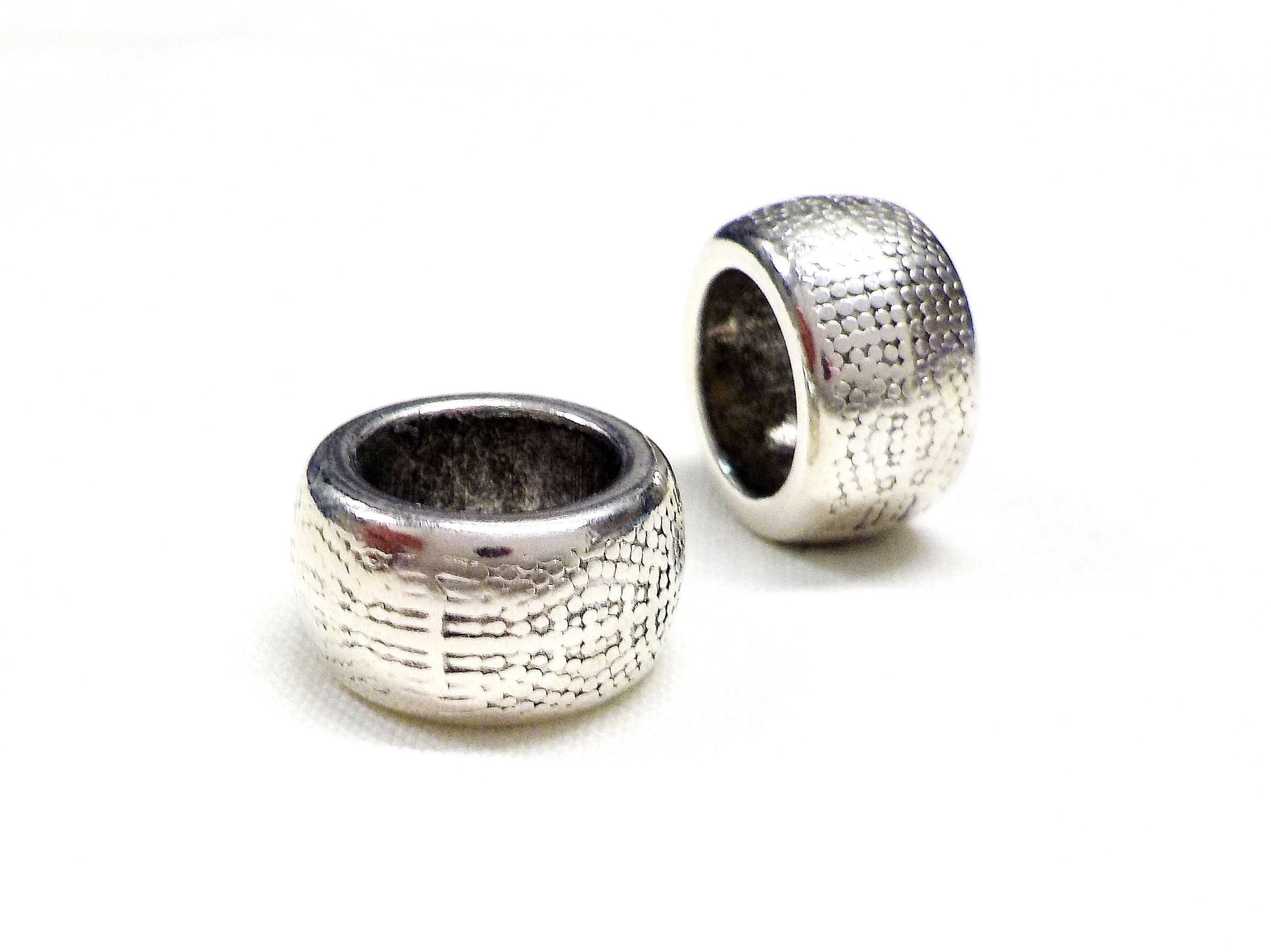 Silver Plated Tube Bead Tube Slider Tube Patterned Spacer | Etsy