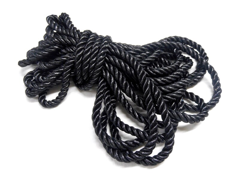 5mm Black Satin Twisted Cord Wrapped Thread Cord Rope Cord | Etsy