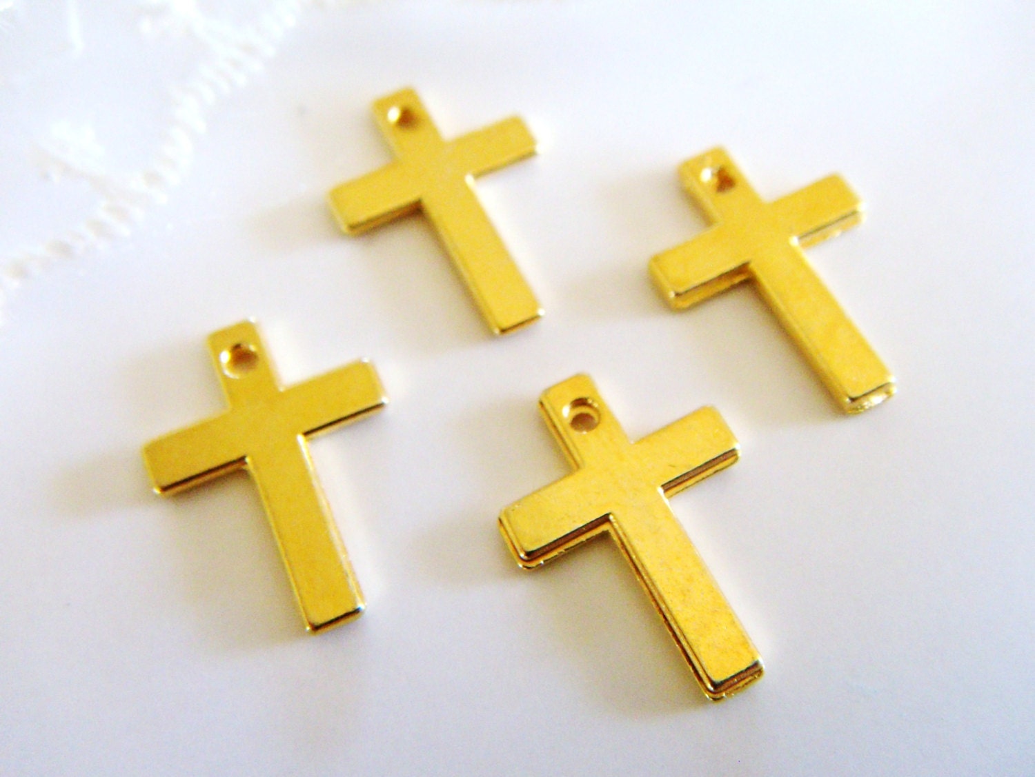 24K Gold Plated Cross Tiny Cross Charm Pendant Small Cross - Etsy UK