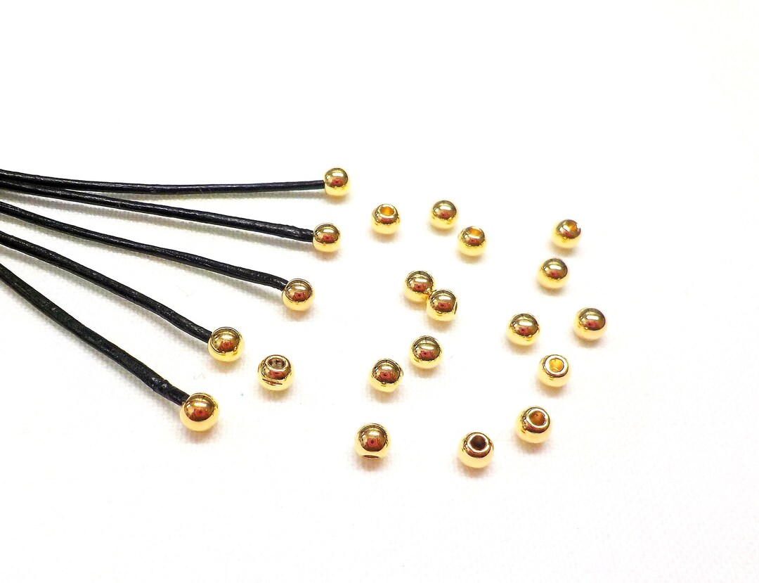 24K Gold Plated End Caps Ball Hats (without Loop and Hole) for Round ...