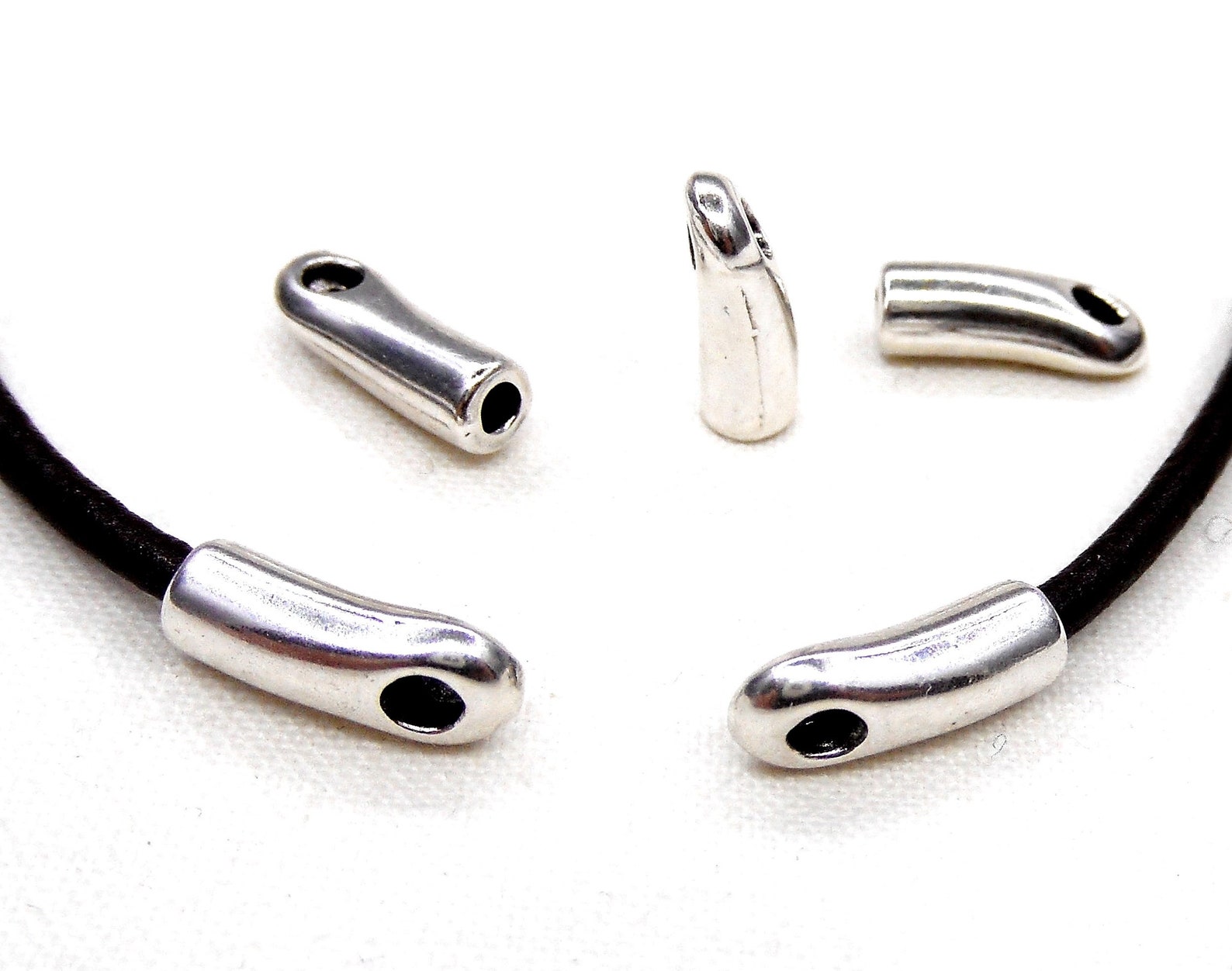 Silver Plated Curved End Cap for 2mm Round Cord Edge - Etsy