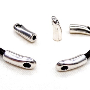 Silver Plated Curved End Cap for 2mm Round Cord, Edge Terminal, Cord ...