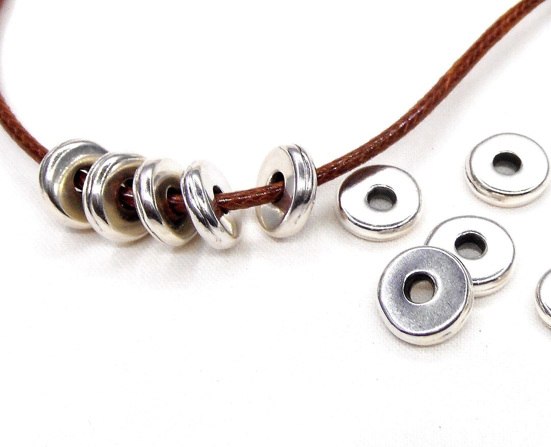 Silver Plated Cast Metal Disc, Spacer Bead, Greek Metal Bead, Ring ...