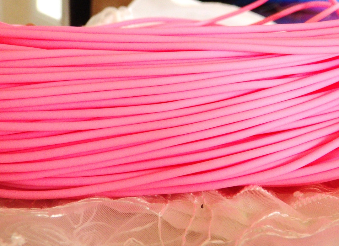 Rubber Cord Tube 2mm(0,08in), Hole 0,8mm(0,03in), PVC, Neon Pink, Fluo ...