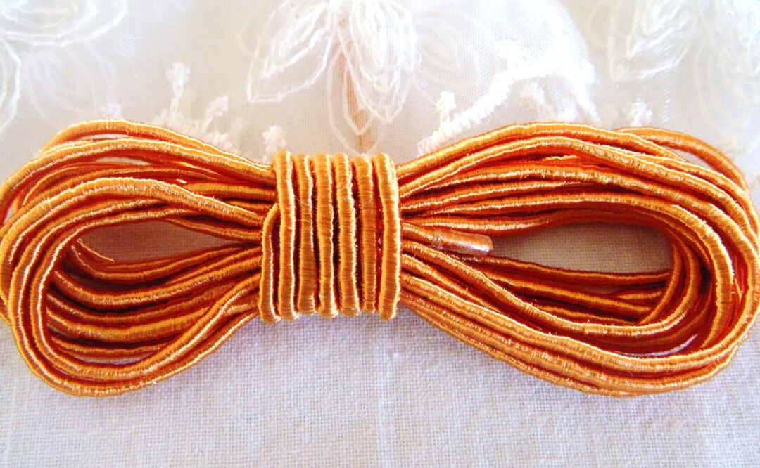 Wrapped Silk Satin Cord, Orange Satin Cord, Soutache Wrapped Thread ...