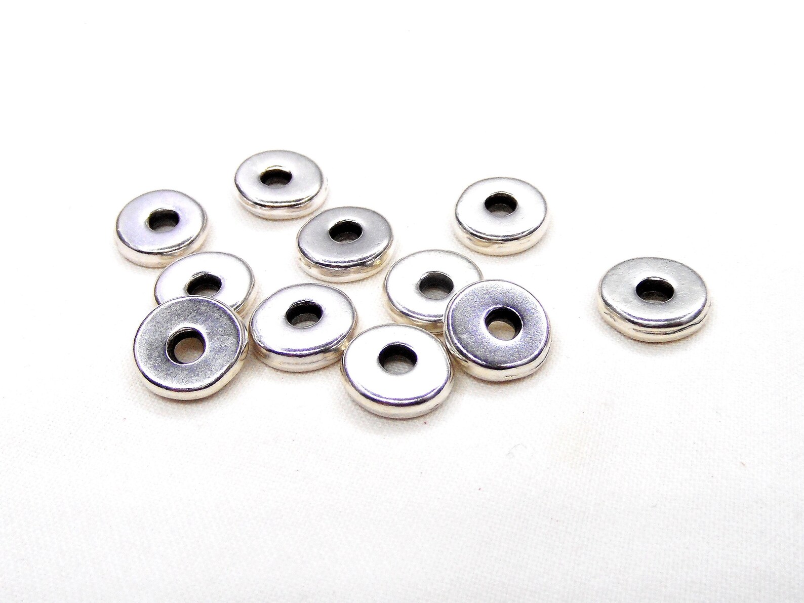 Silver Plated Cast Metal Disc, Spacer Bead, Greek Metal Bead, Ring ...