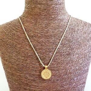 Mayas Calendar 24K Gold Plated Disc Pendant, Mayas Charm, Ancient Maya ...