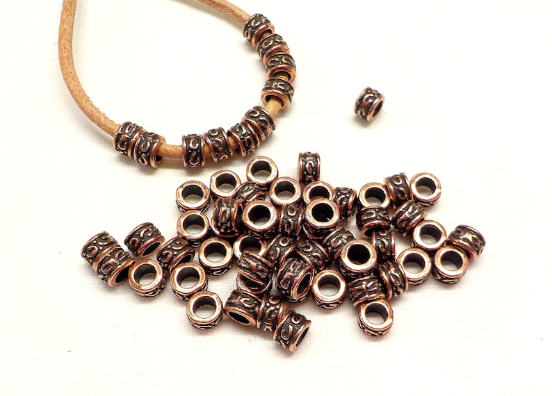 Copper Ethnic Metal Beads Spacer Tube Beads Copper Metal - Etsy
