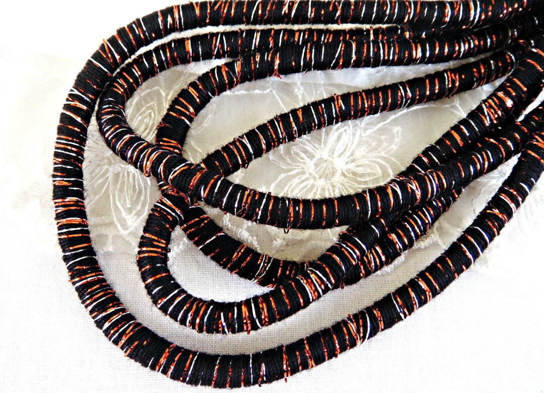Black Copper Wrapped Thread Rope Cord, Covered Cording Fibre Wrap Cord ...