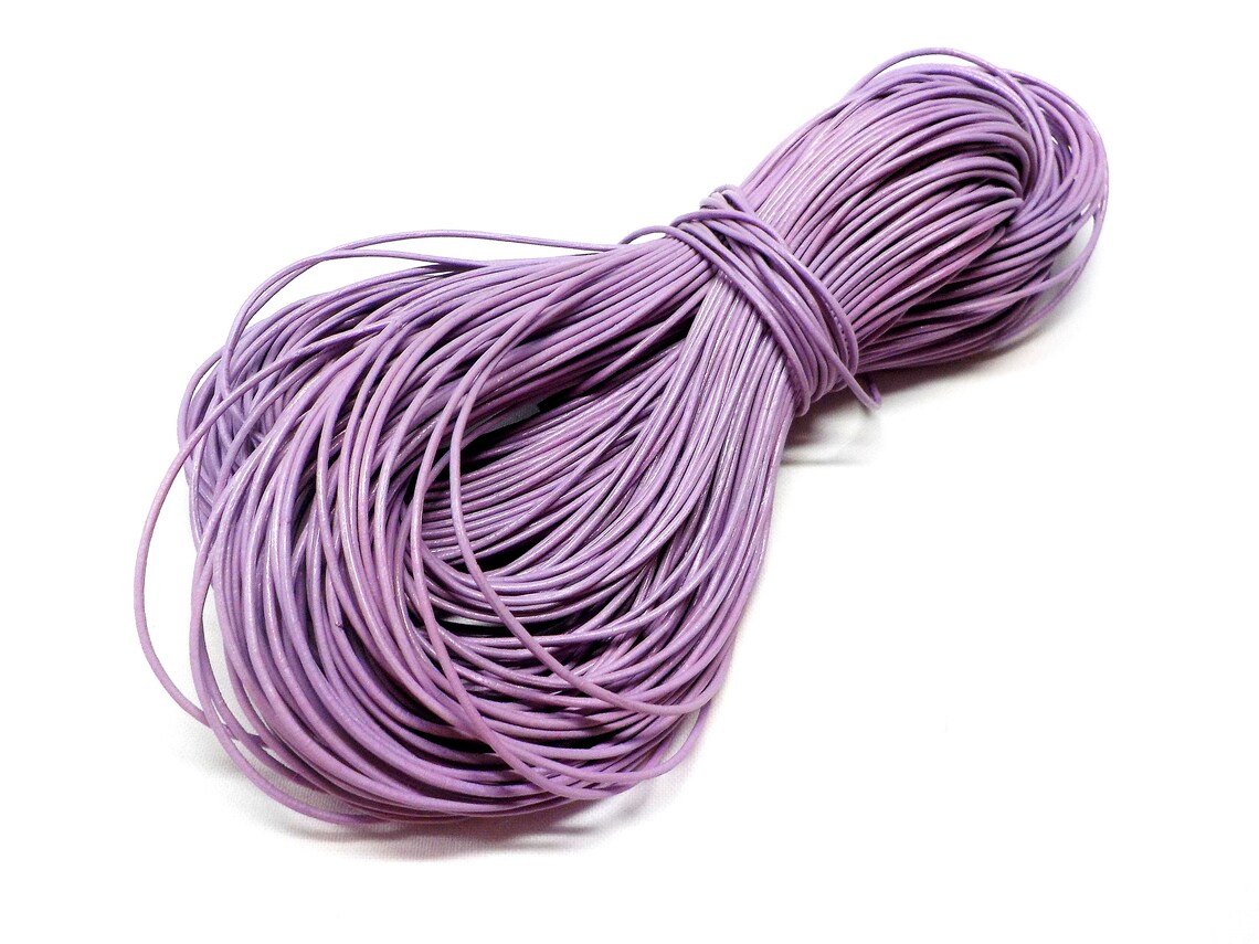 1mm Light Purple Leather Cord Genuine Leather Round Cord - Etsy