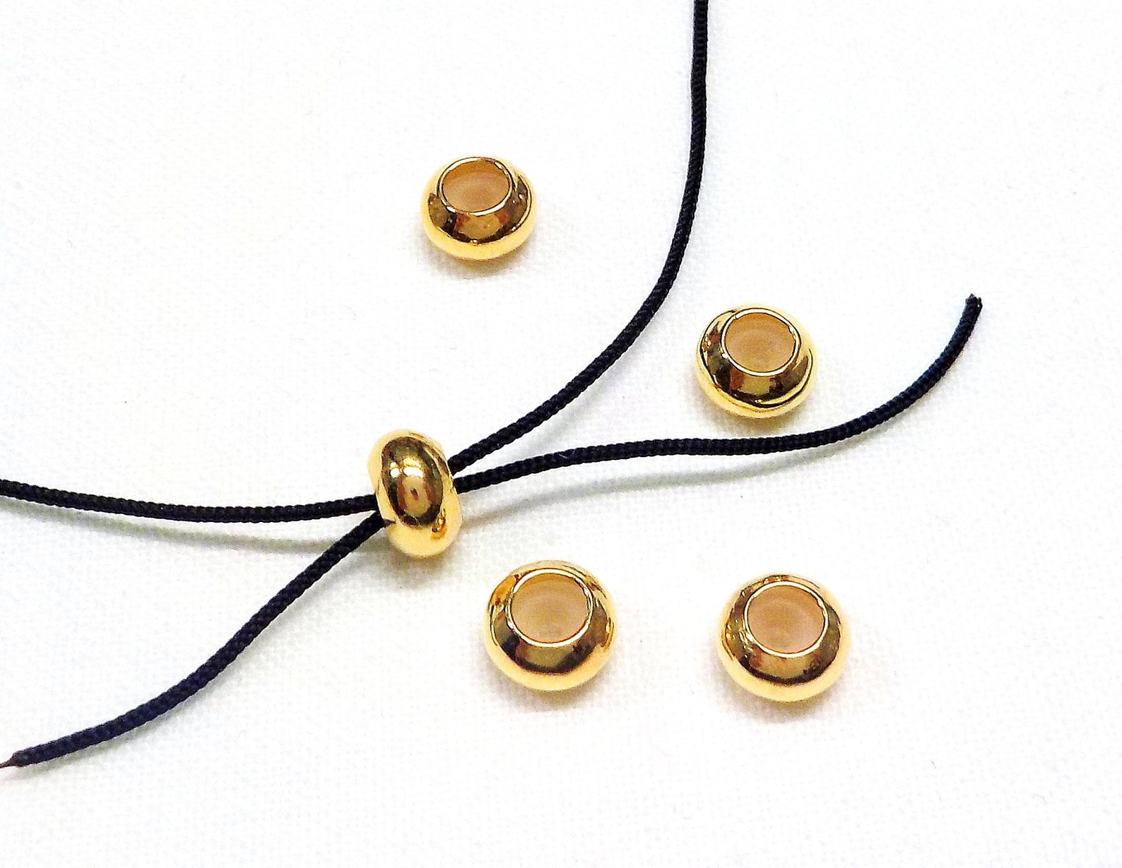 Gold Stopper Beads With Rubber Tube, Slider Stopper Beads, Smart ...