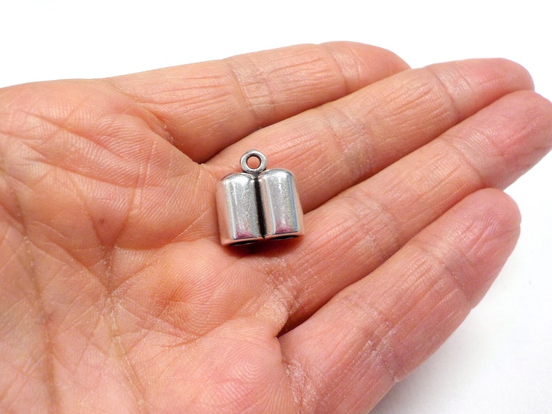 Silver Plated Double End Caps, Double Terminator, Double Cord Ends ...