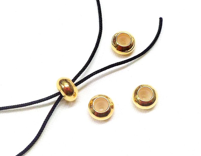 Gold Stopper Beads With Rubber Tube, Slider Stopper Beads, Smart ...