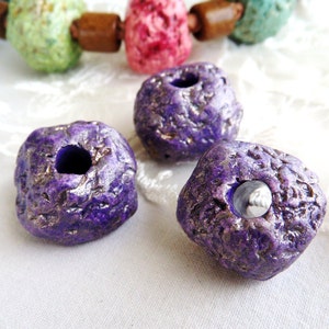 Irregular Round Ceramic Beads, Matte Ceramic Slider, Handmade Greek ...