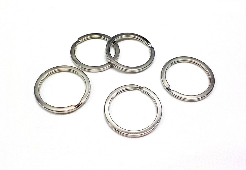 Silver Tone Split Key Rings Large Round Key Rings Stainless | Etsy
