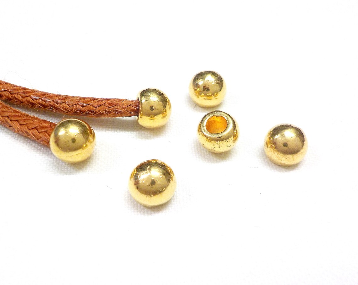 Gold End Caps Ball Hats 6x5mm without Loop and Hole Zamak | Etsy