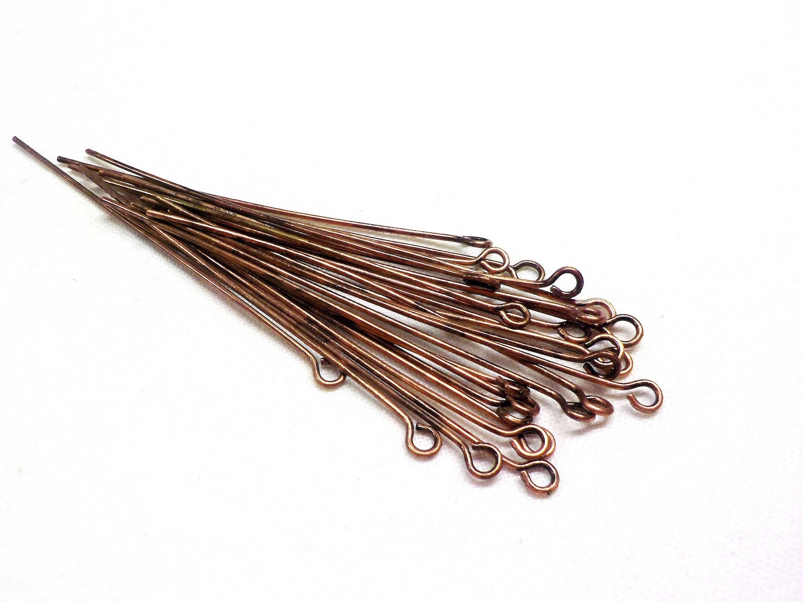 Raw Copper Eye Pins, Eye Head Pins, Wire Wrapping Jewelry, 21 Gauge ...