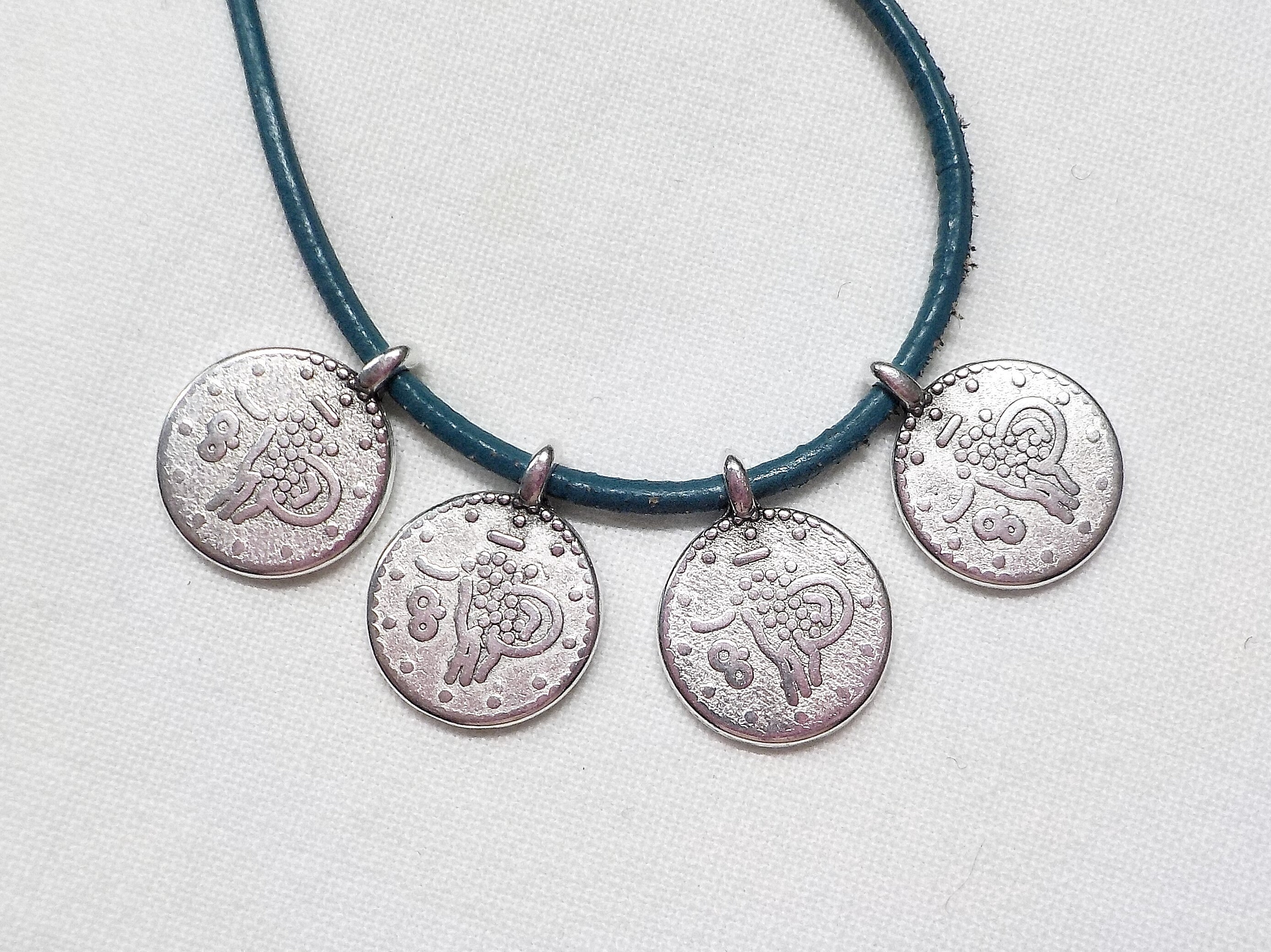 Silver Plated Coin Charm, Ethnic Round Charm, Boho Charm, Necklace ...