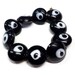 Large Evil Eye Flat Beads, Black Evil Eye Beads, Good Luck Beads ...