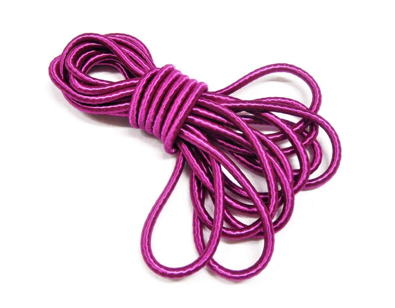 3.2mm Fuchsia Wrapped Silk Satin Cord Soutache Wrapped Thread - Etsy