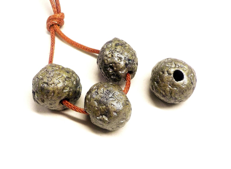 Irregular Round Ceramic Beads Matte Ceramic Slider Handmade - Etsy