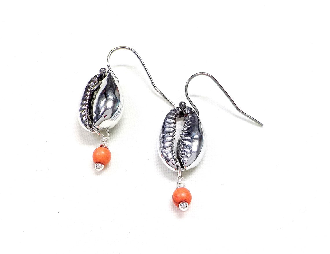 Gold Plated Natural Sea Shell Back Cut Cowrie Shell Beads | Etsy