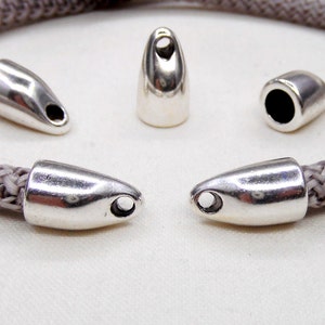 Silver Plated Curved End Cap for 5mm Round Cord, Edge Terminal, Cord ...