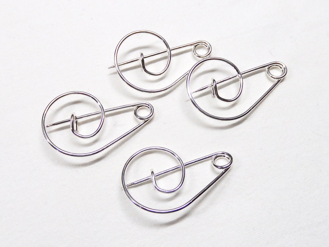 Silver Plated Safety Pin Handmade Safety Pin Brooch Charm | Etsy