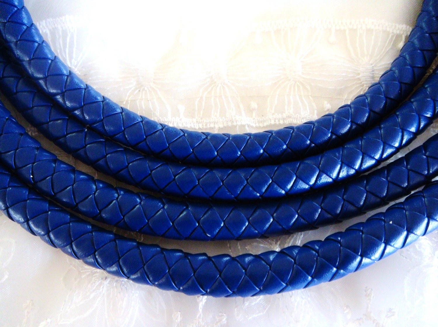 Dark Blue Braided Vegan Leather Cord, Faux Leather 9-10mm Cord, Perfect ...
