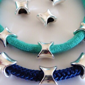 Silver Plated Irregular Tube Beads, Irregular Metal Rings Sliders ...